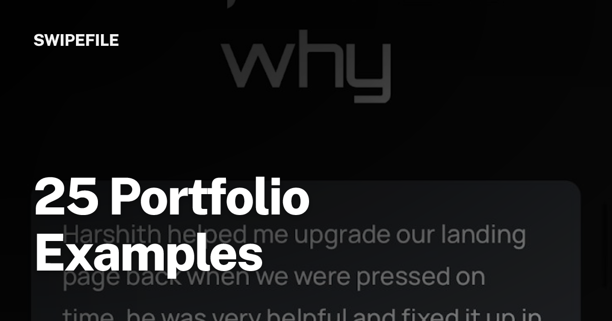 25 Portfolio Examples | SwipeFile