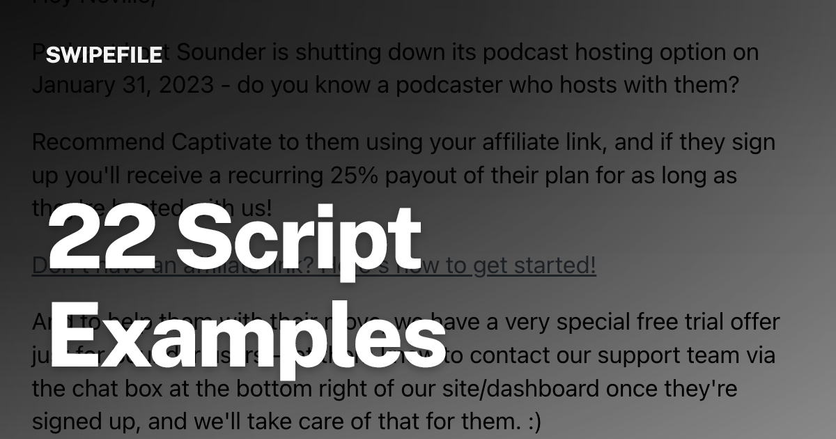 22 Script Examples | SwipeFile