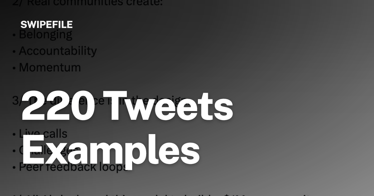 162 Tweets Examples | SwipeFile