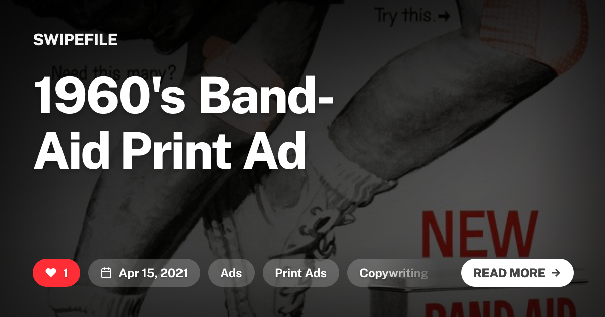 1960's Band-Aid Print Ad | SwipeFile