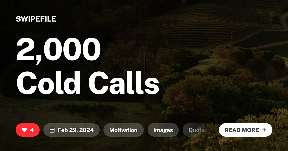 2,000 Cold Calls | SwipeFile