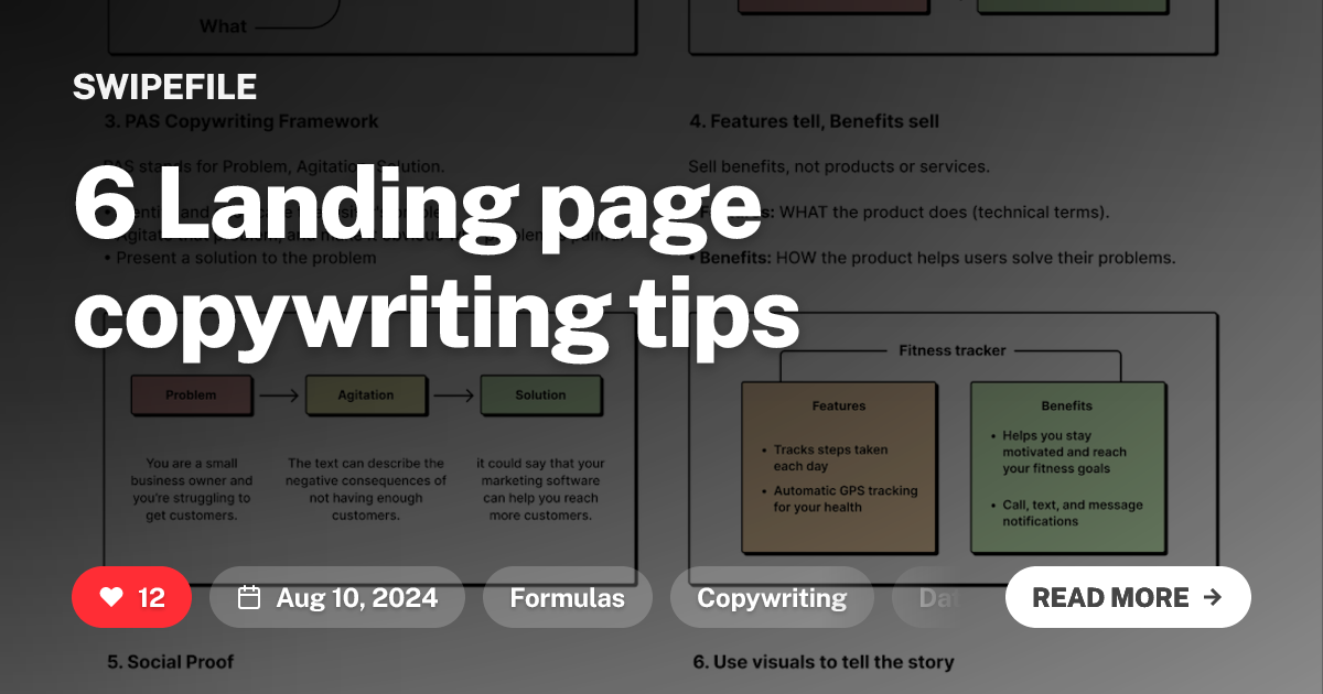 6 Landing page copywriting tips | SwipeFile