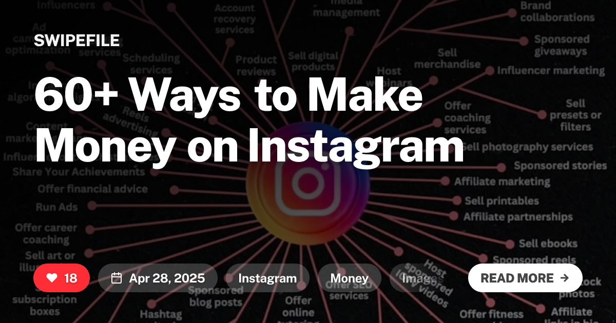 60+ Ways to Make Money on Instagram | SwipeFile