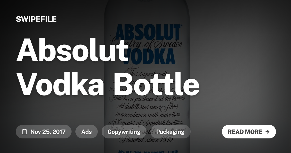 Absolut Vodka Bottle Template