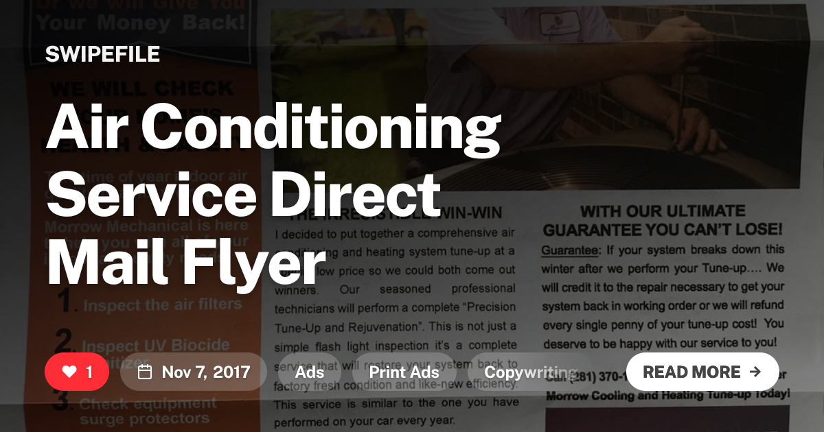 Air Conditioning Service Direct Mail Flyer | SwipeFile