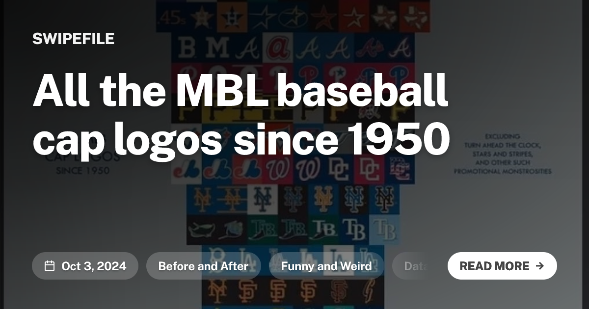 All the MBL baseball cap logos since 1950 | SwipeFile