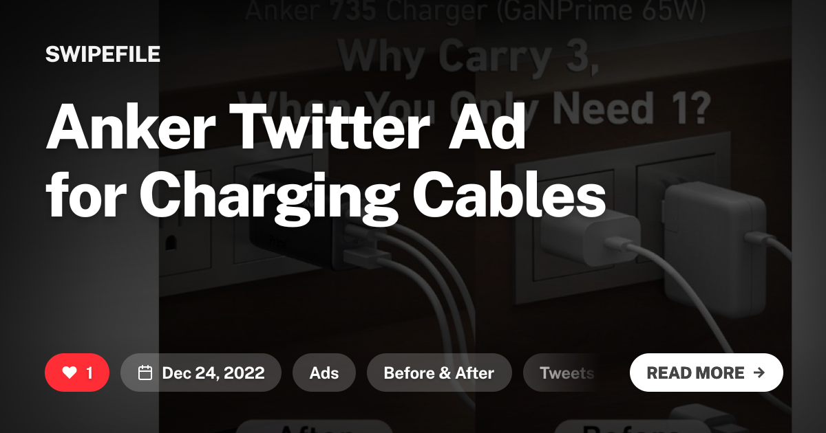 Anker Twitter Ad for Charging Cables | SwipeFile