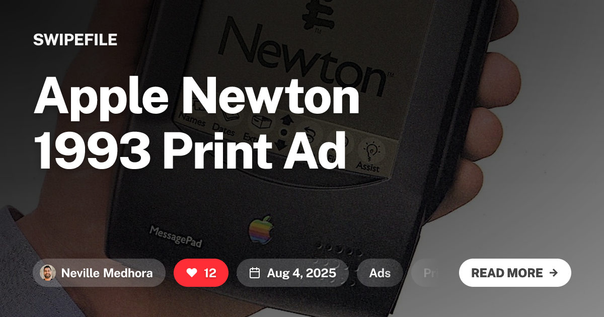 Apple Newton 1993 Print Ad | SwipeFile