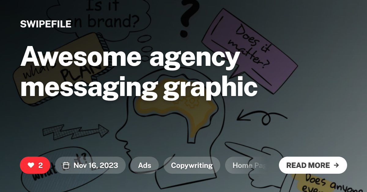 Awesome agency messaging graphic | SwipeFile