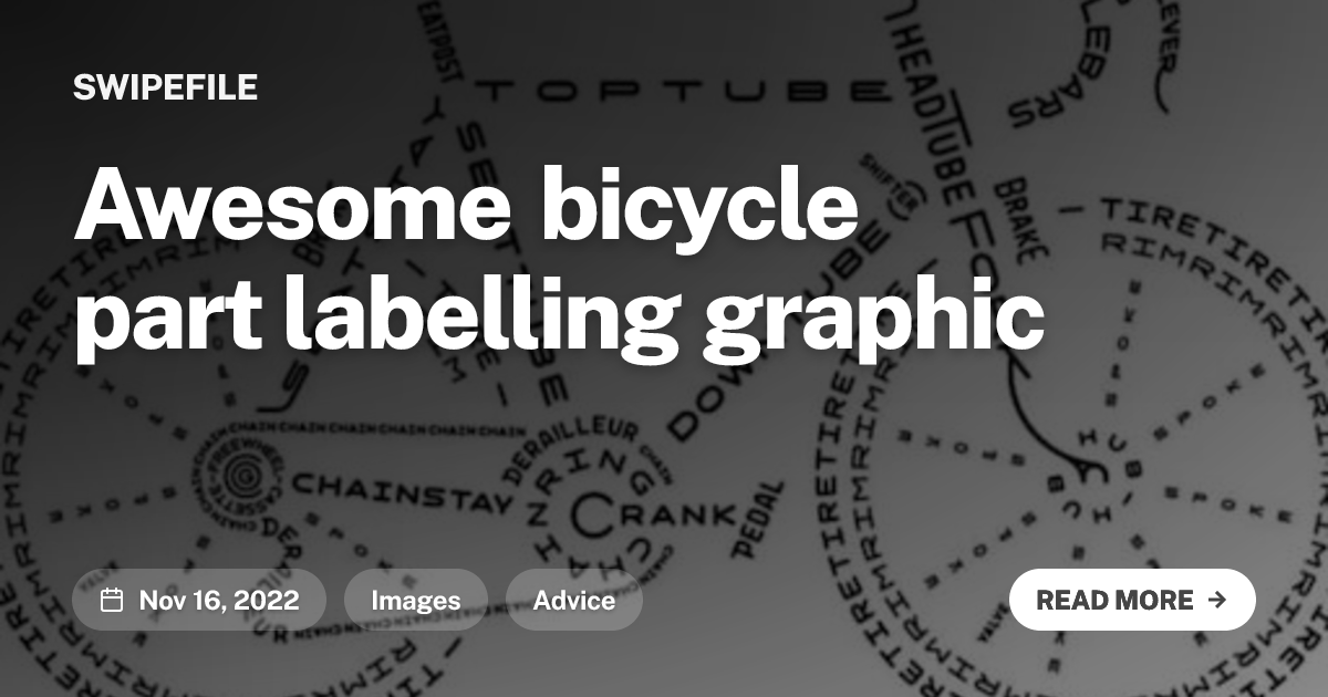 Awesome bicycle part labelling graphic | SwipeFile