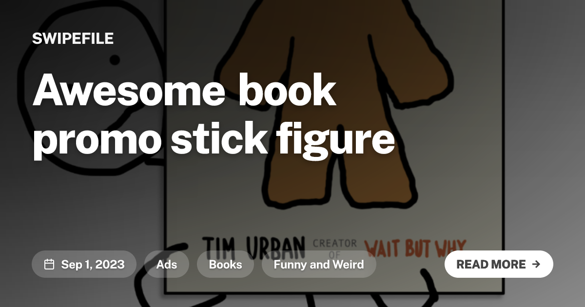 Awesome book promo stick figure | SwipeFile