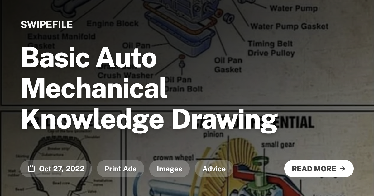 Basic Auto Mechanical Knowledge Drawing | SwipeFile
