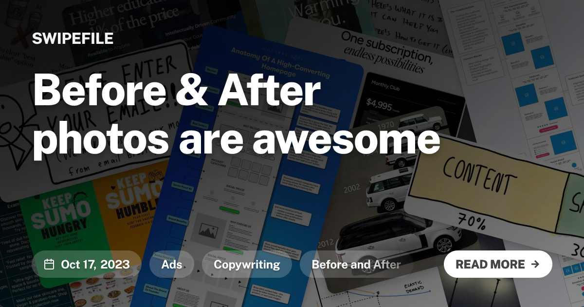 Before & After photos are awesome | SwipeFile