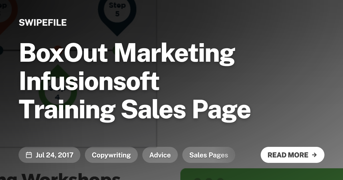 BoxOut Marketing Infusionsoft Training Sales Page | SwipeFile