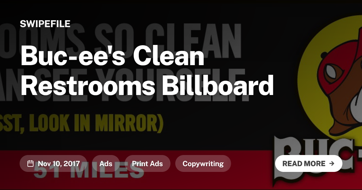 Buc-ee's Clean Restrooms Billboard | SwipeFile