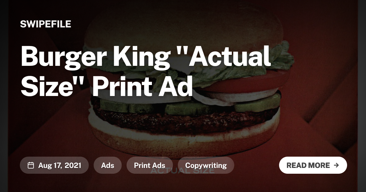 Burger King Magazine Ads