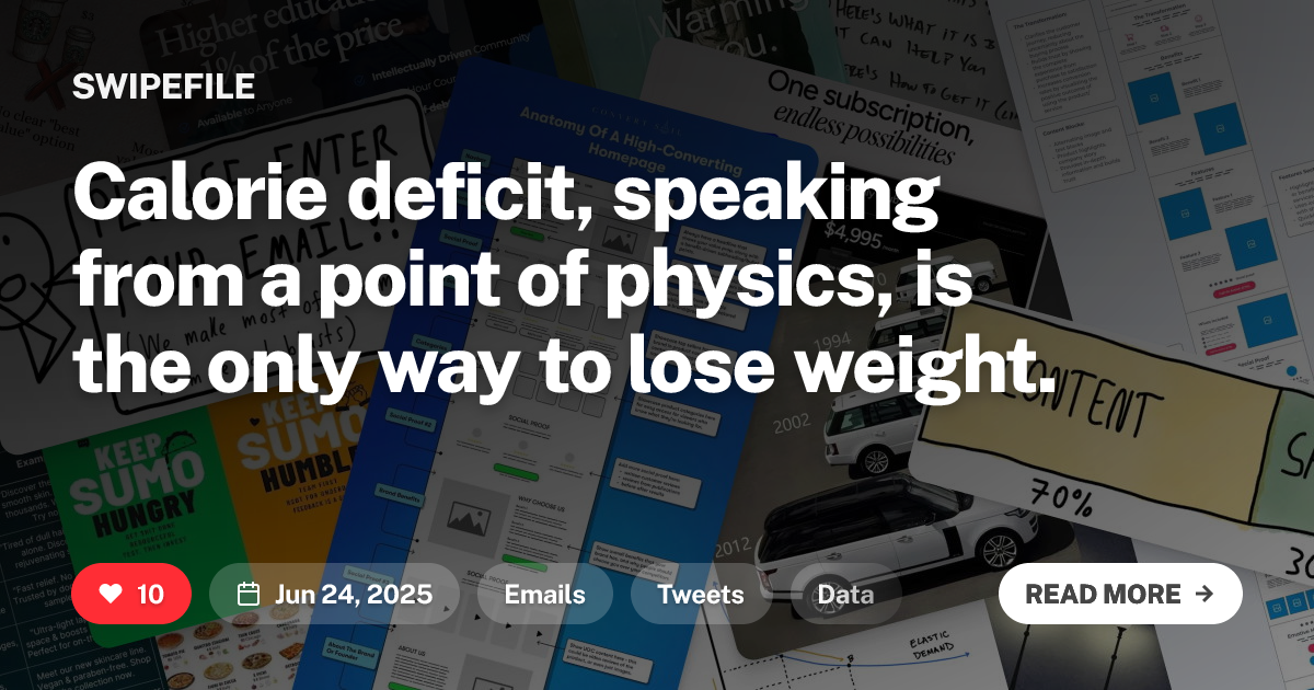 Calorie deficit, speaking from a point of physics, is the only way to ...