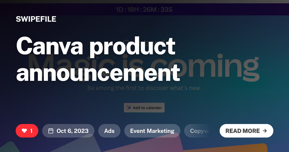 Canva product announcement | SwipeFile