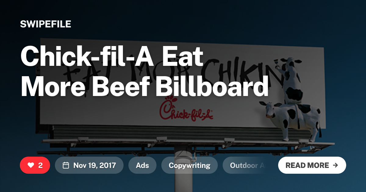 Chick Fil A Cow Billboards Chick Fil A — Jesse Yowell