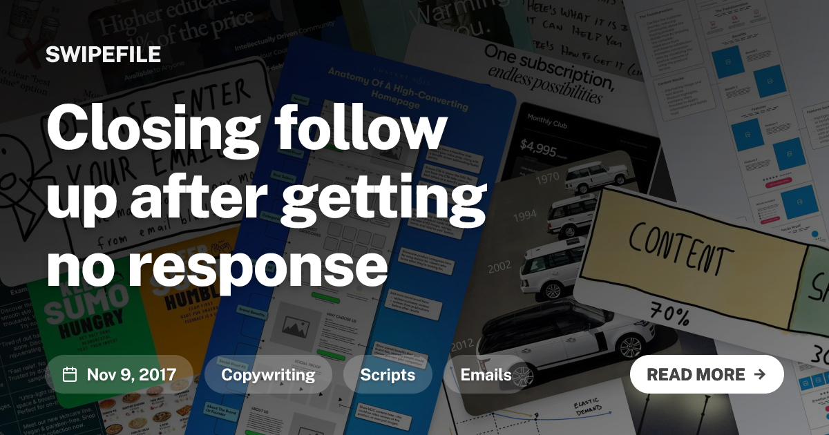 Closing follow up after getting no response | SwipeFile