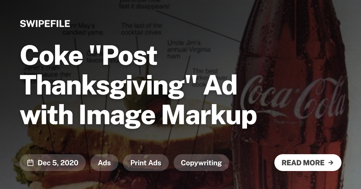 Coke "Post Thanksgiving" Ad with Image Markup | SwipeFile