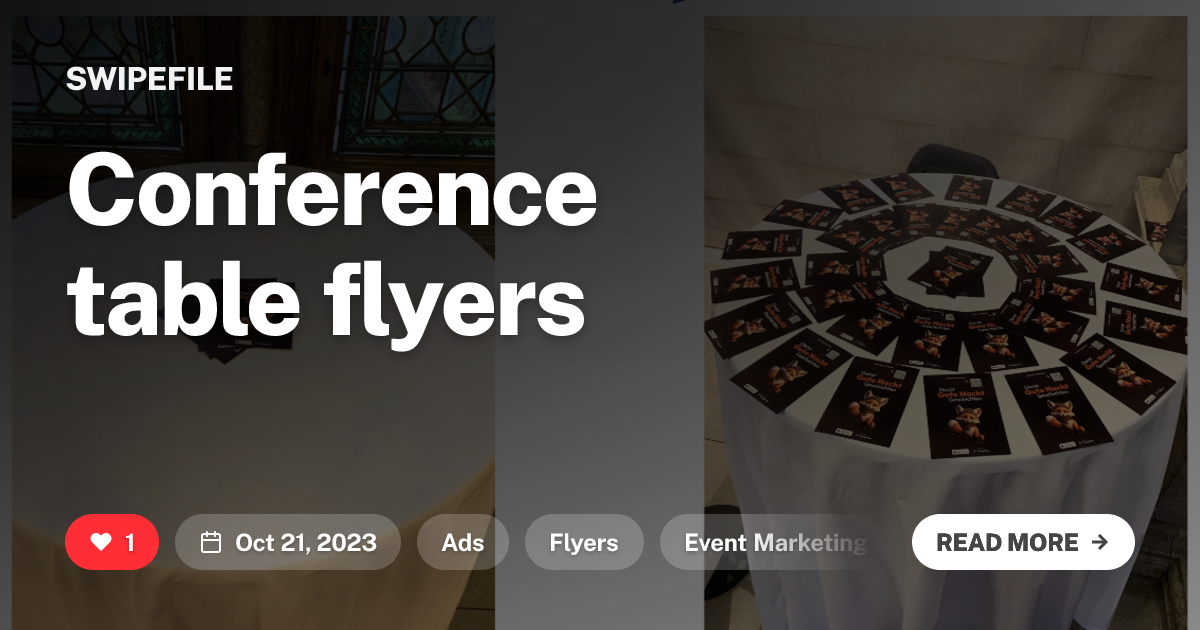 Conference table flyers | SwipeFile