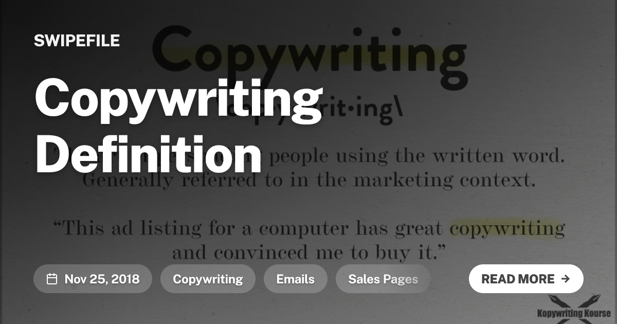 Copywriting Definition | SwipeFile