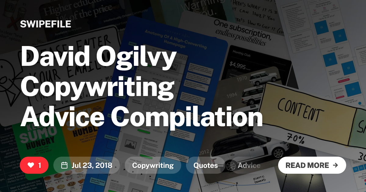 David Ogilvy Copywriting Advice Compilation | SwipeFile