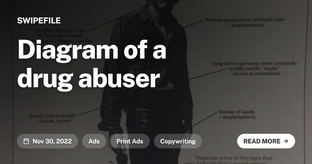 Diagram of a drug abuser | SwipeFile