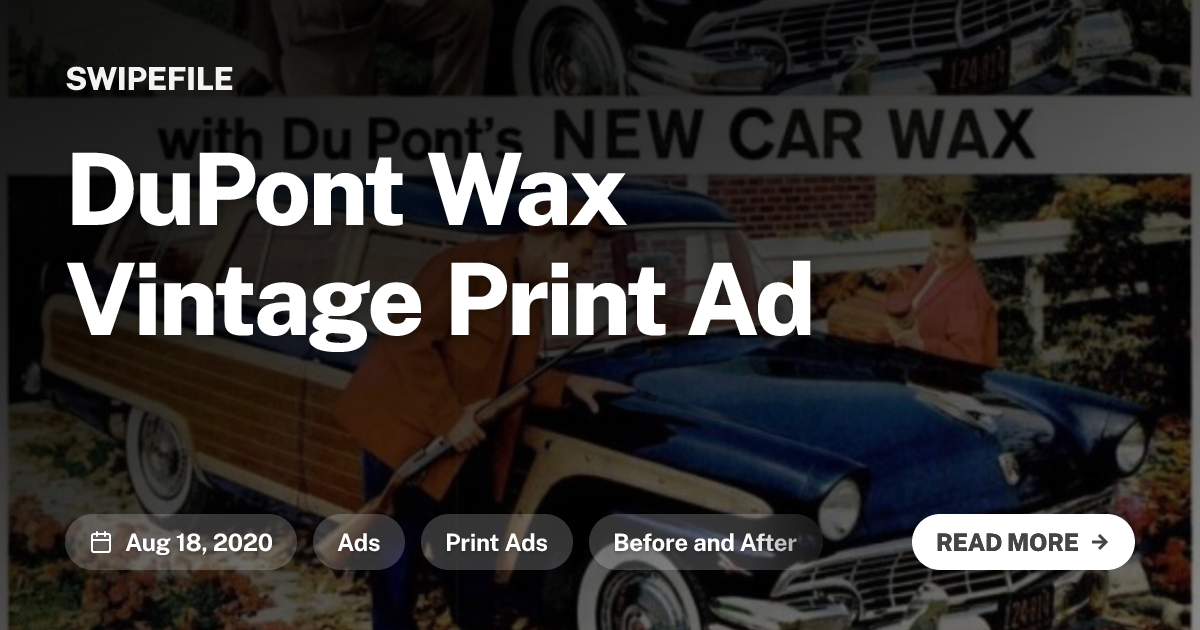 DuPont Wax Vintage Print Ad | SwipeFile