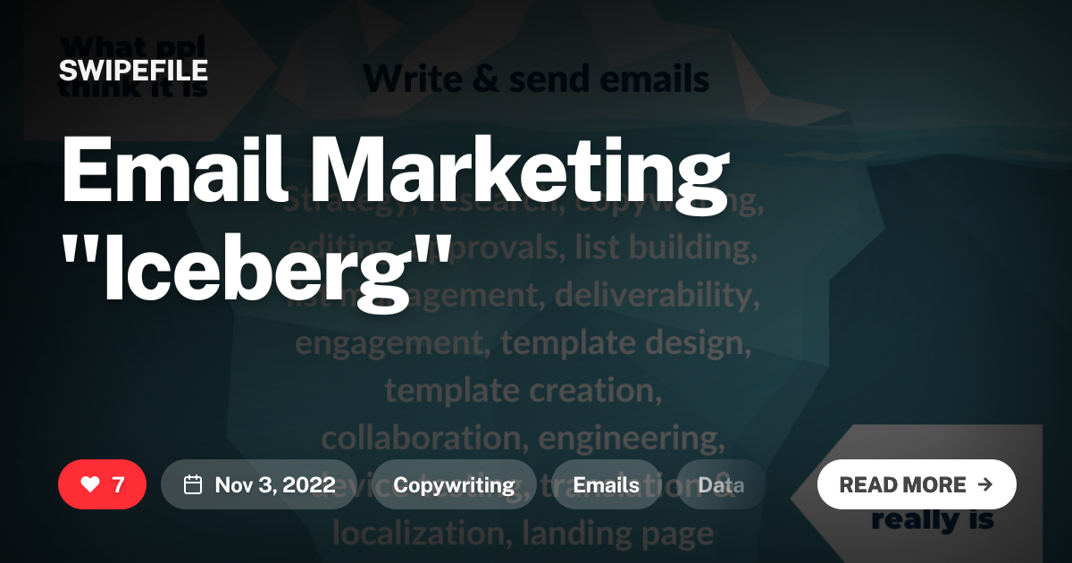 Email Marketing "Iceberg" | SwipeFile