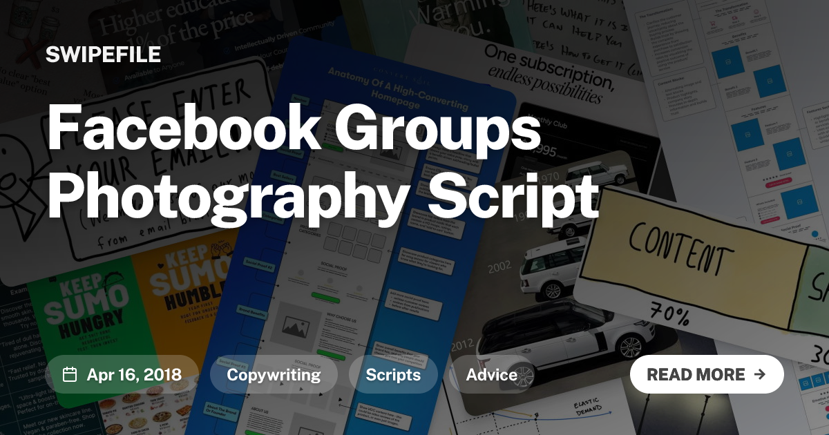 Facebook Groups Photography Script | SwipeFile