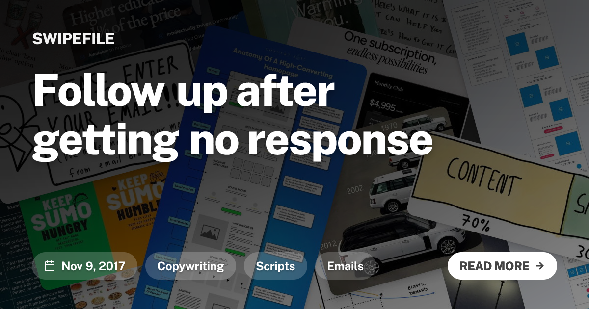 Follow up after getting no response | SwipeFile