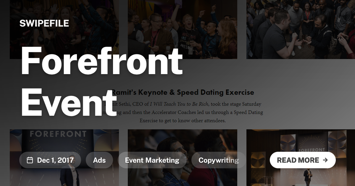 Forefront Event | SwipeFile