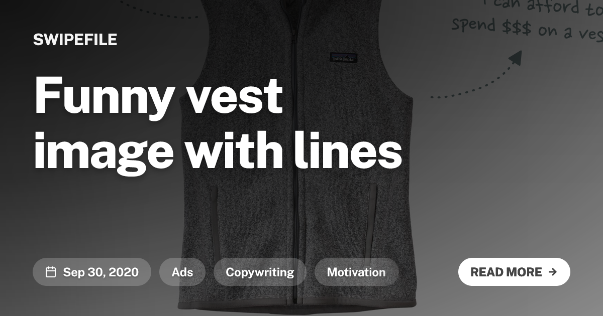Funny vest image with lines | SwipeFile