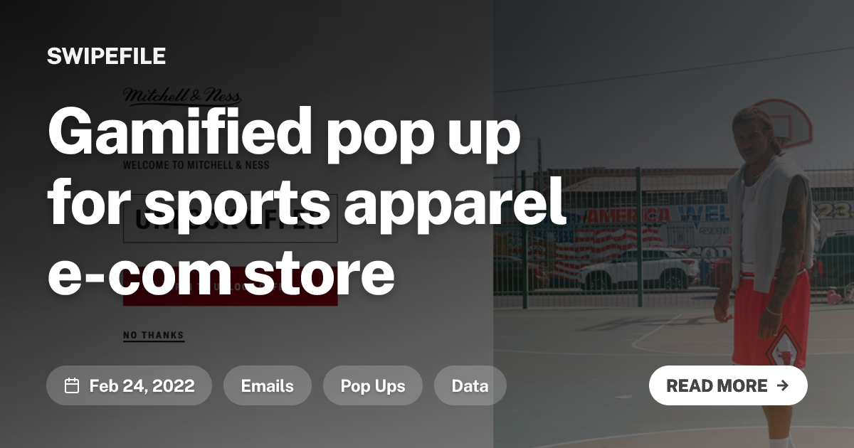 Gamified pop up for sports apparel e-com store | SwipeFile
