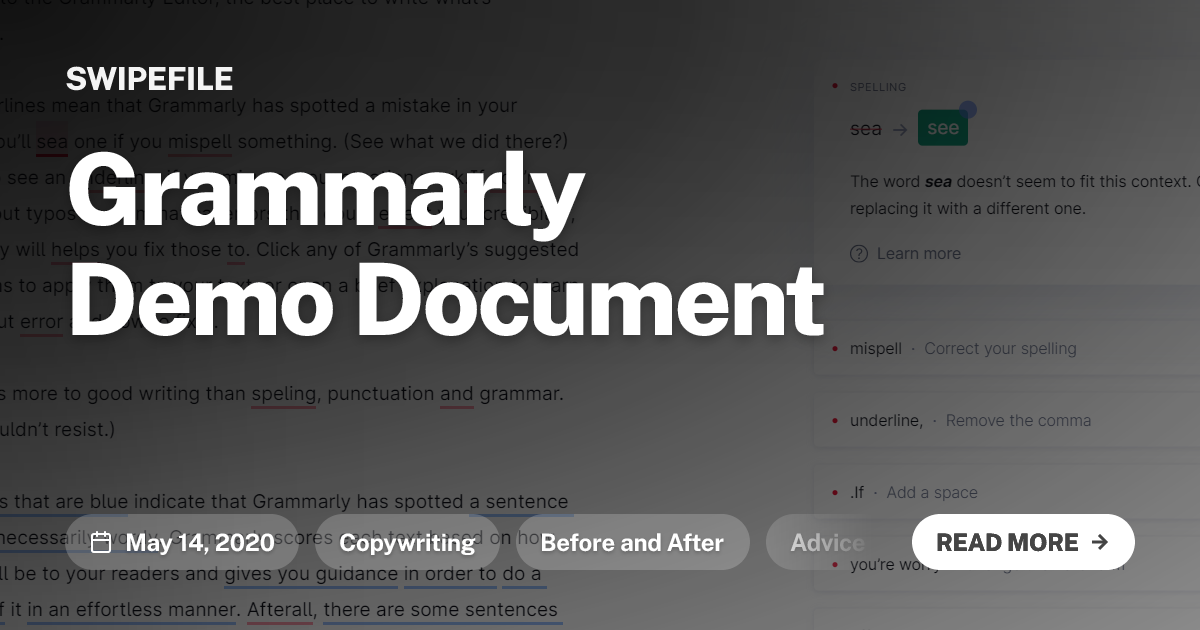 Grammarly Demo Document | SwipeFile