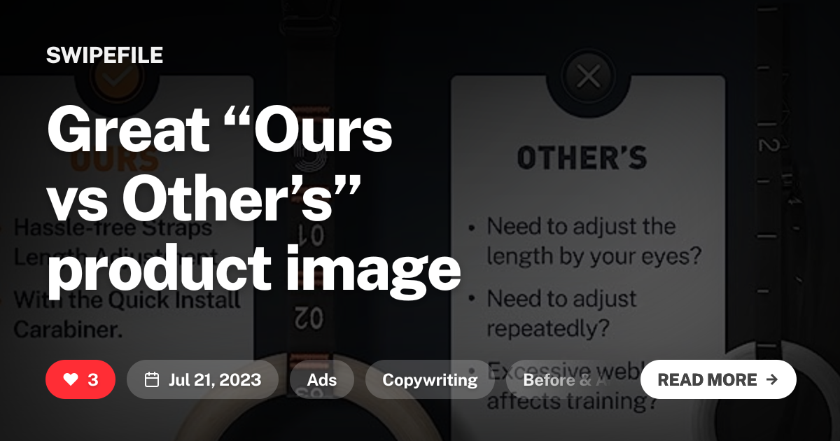 Great “Ours vs Other’s” product image | SwipeFile