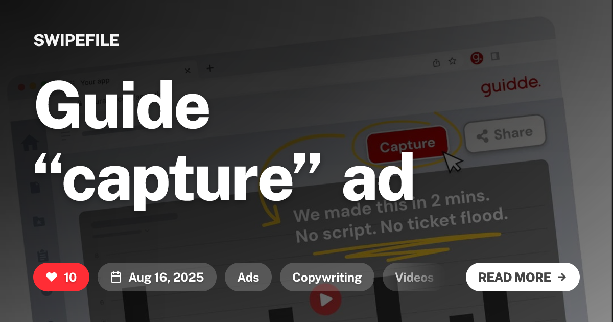 Guide “capture” ad | SwipeFile