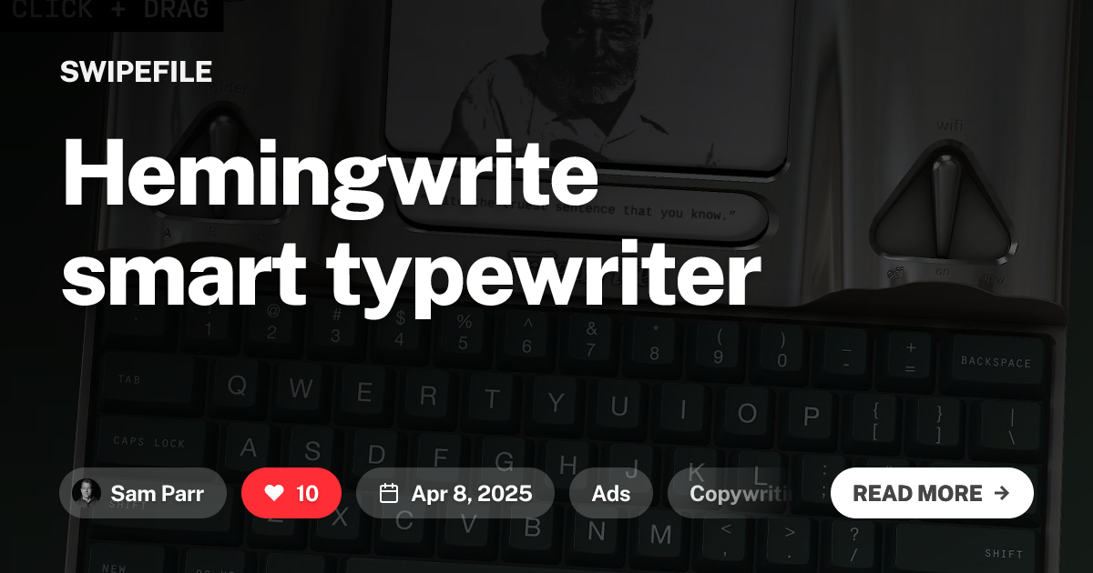 Hemingwrite smart typewriter | SwipeFile