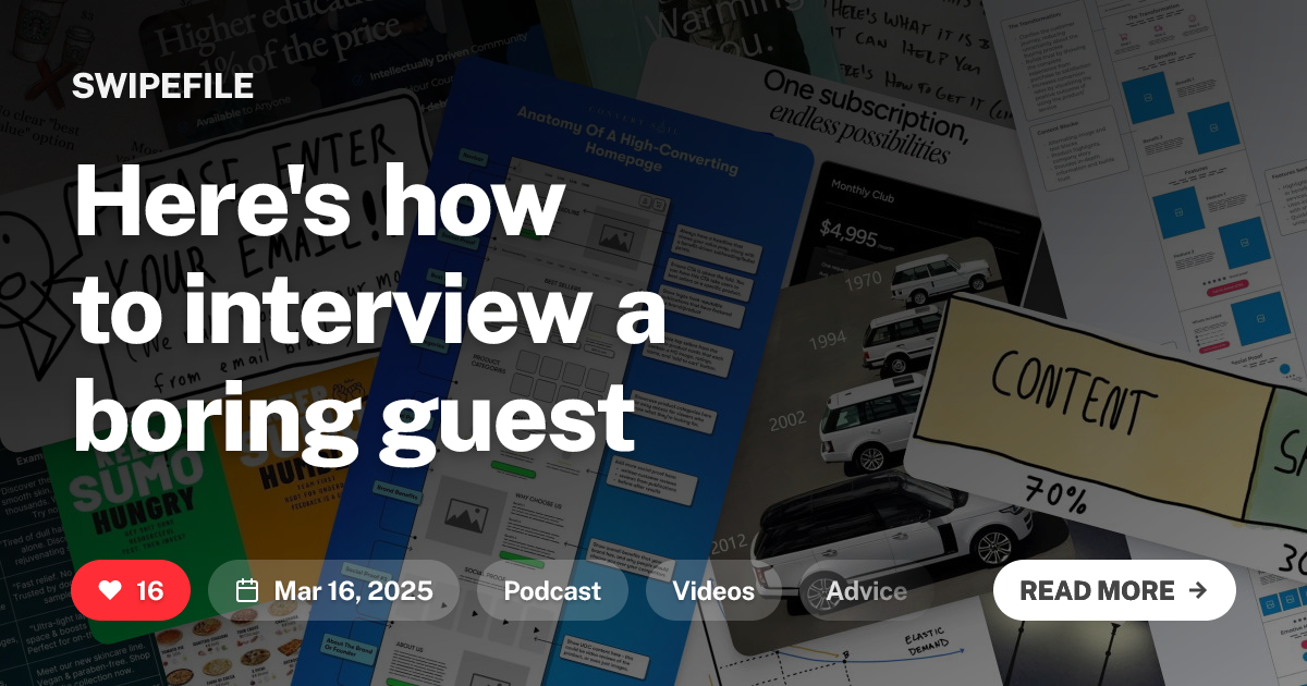 Here's how to interview a boring guest | SwipeFile