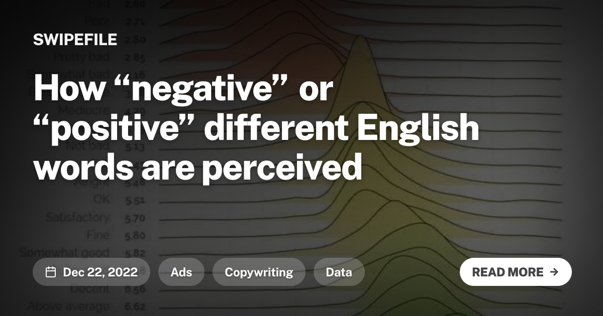 How “negative” or “positive” different English words are perceived ...