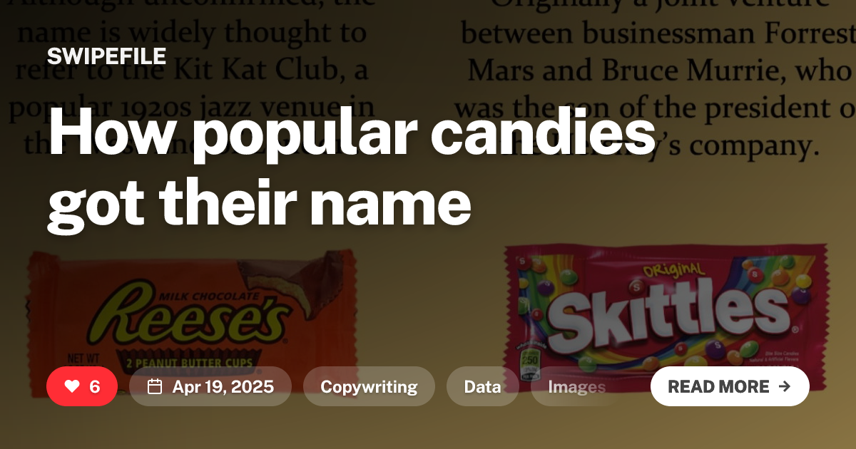 How popular candies got their name | SwipeFile