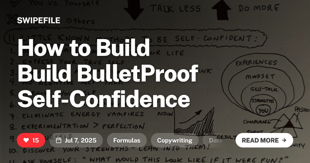 How to Build Build BulletProof Self-Confidence | SwipeFile