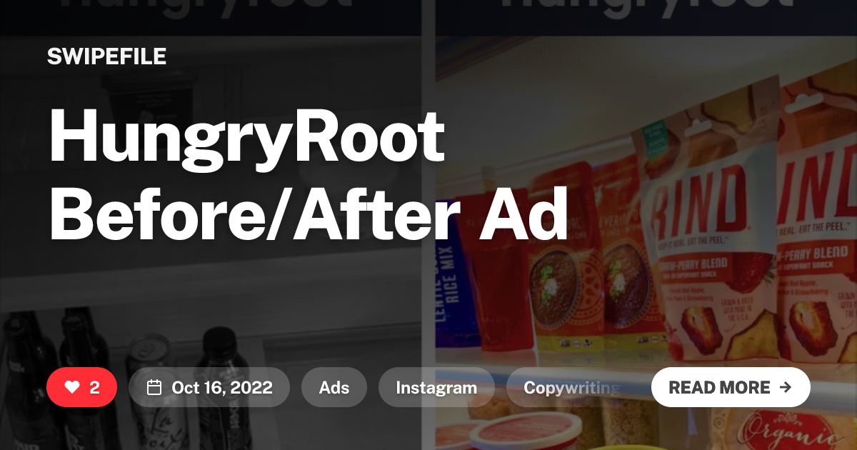 HungryRoot Before/After Ad | SwipeFile