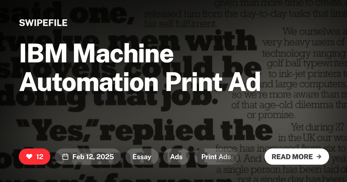 IBM Machine Automation Print Ad | SwipeFile