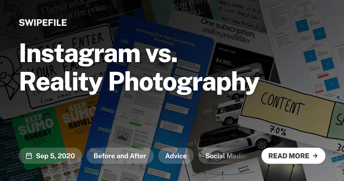 Instagram vs. Reality Photography | SwipeFile