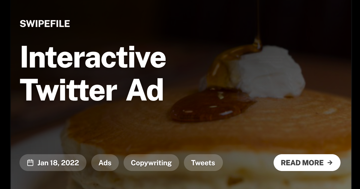 Interactive Twitter Ad | SwipeFile