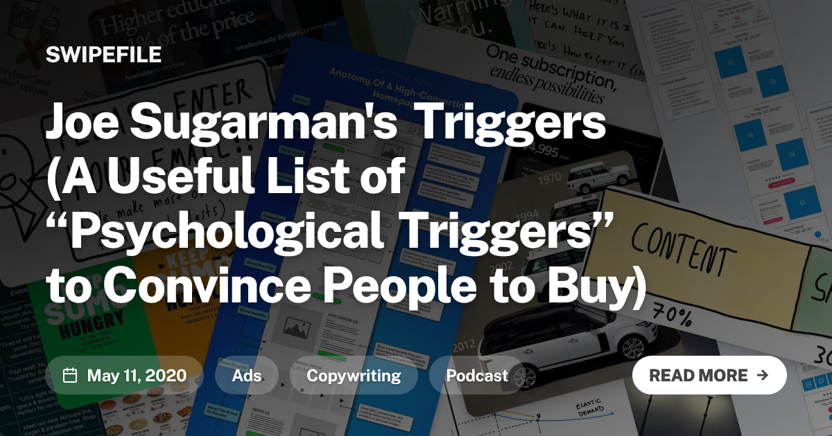 Joe Sugarman's Triggers (A Useful List of “Psychological Triggers” to ...
