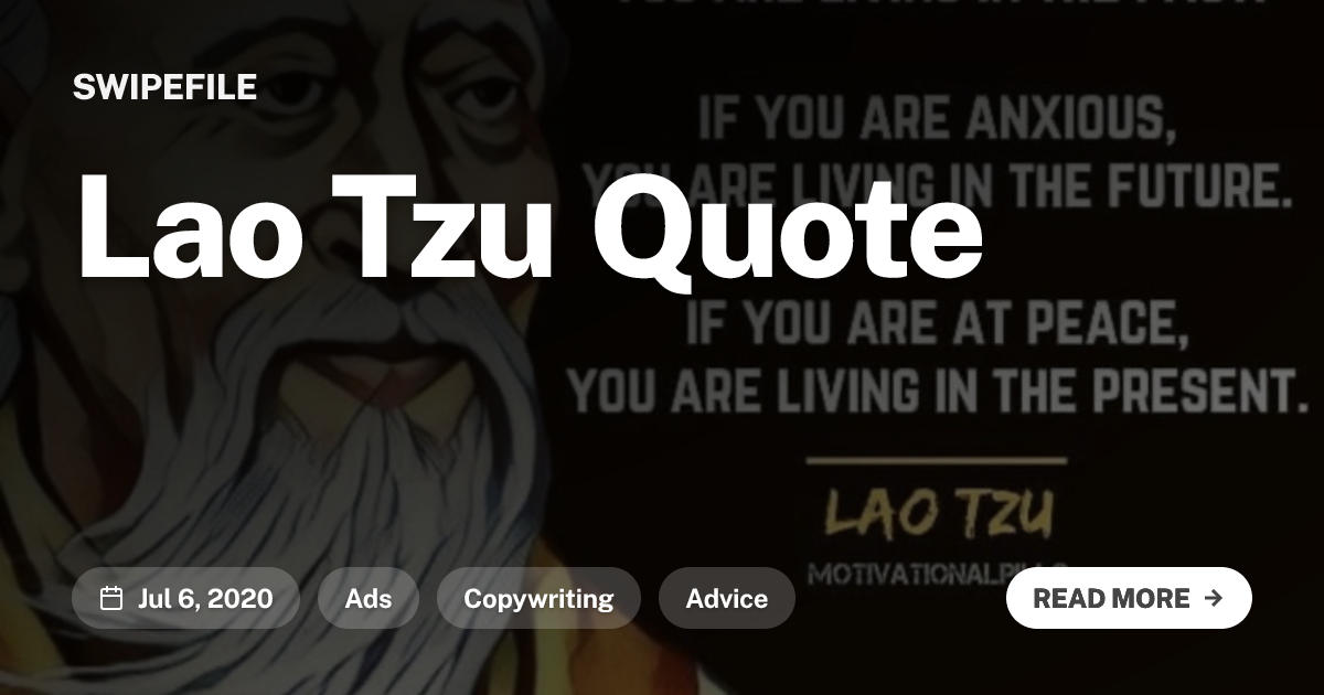 Lao Tzu Quote | SwipeFile